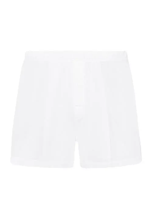 Hanro Cotton Sporty Button Fly Cotton Boxer - White
