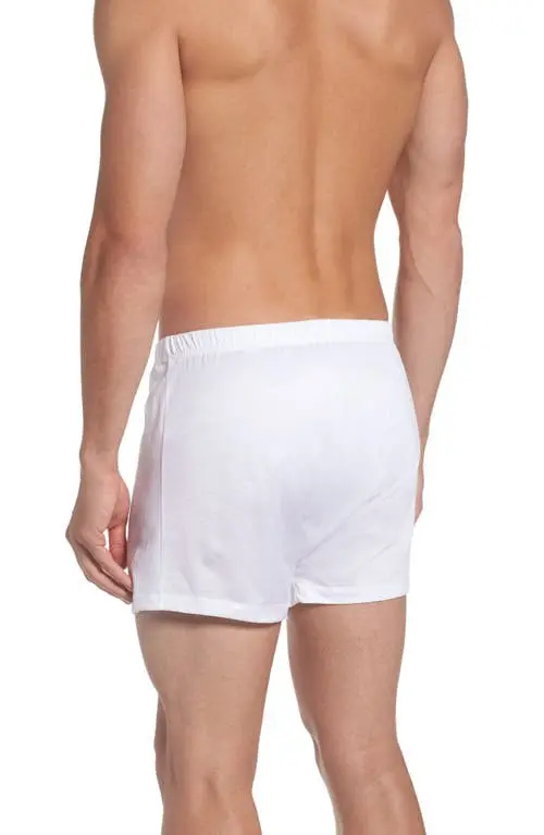 Hanro Cotton Sporty Button Fly Cotton Boxer - White