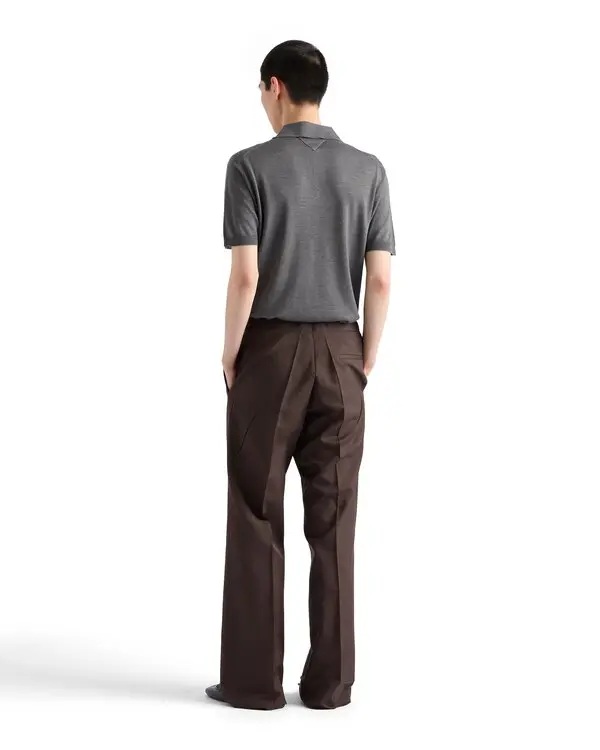 Prada Cashmere And Silk Polo Shirt - Grey