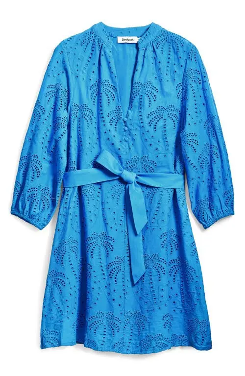Desigual Broderie Anglaise Belted Shirtdress