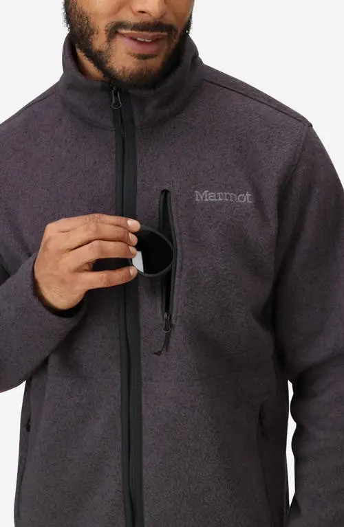 MARMOT Drop Line Heathered Fleece Jacket - Black Heather