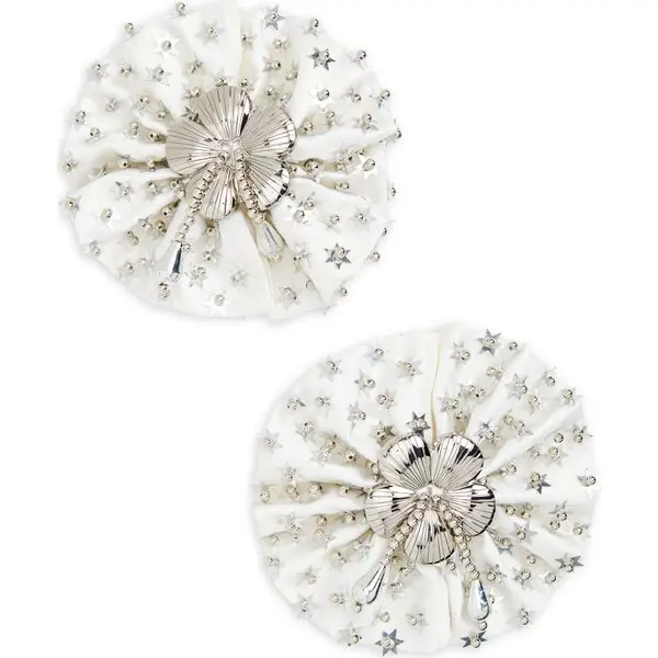 CHOPOVA LOWENA Belle Set Of 2 Barrettes - White