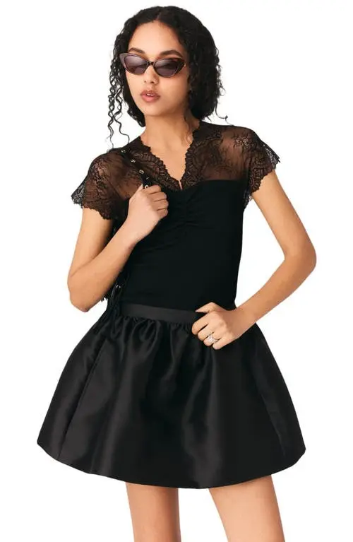 Maje Jersey Top With Lace