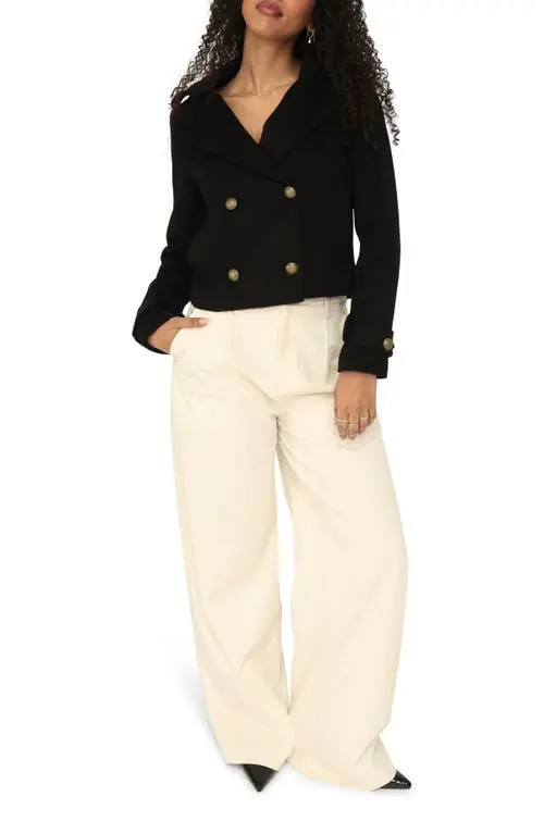 BELLE & BLOOM Cropped Pea Coat - Black