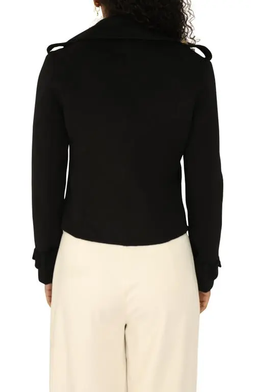 BELLE & BLOOM Cropped Pea Coat - Black