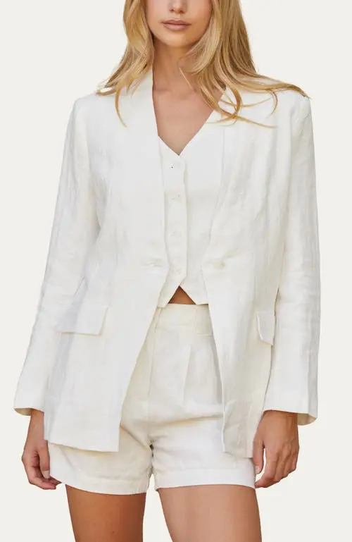 CRESCENT Collarless Linen Blazer
