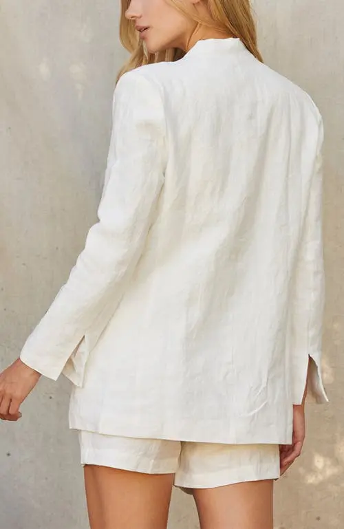 CRESCENT Collarless Linen Blazer