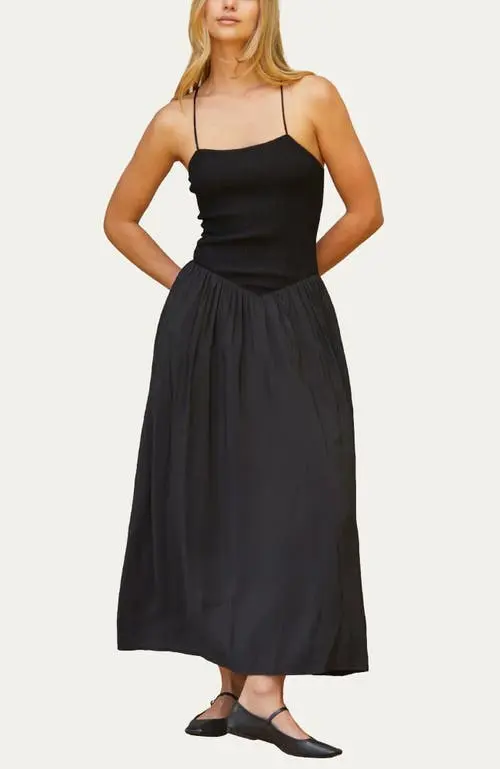 CRESCENT Mixed Media Maxi Dress