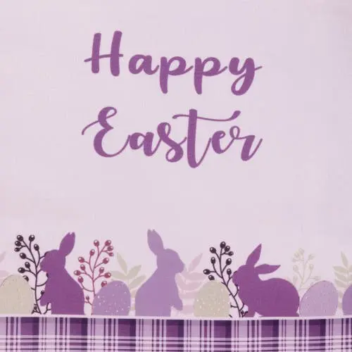 NORTHLIGHT Happy Easter Plaid Table Runner72"