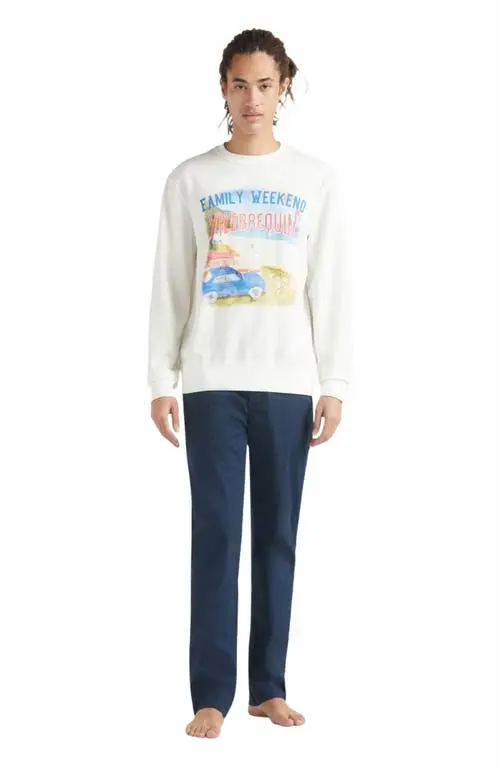 Vilebrequin Crewneck Sweatshirt With Family Graphic - Off White