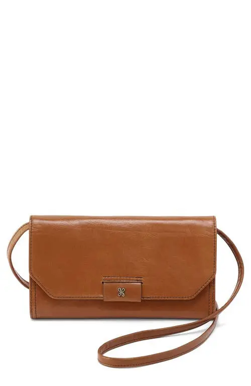 Hobo Romy Leather Wallet Crossbody - Truffle