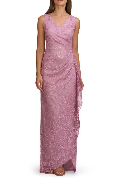 Js Collections Blakely Floral Embroidered Gown In Lilac - 50% Off |  Editorialist