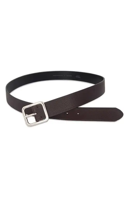Vince Pebbled Leather Belt - Chocolate