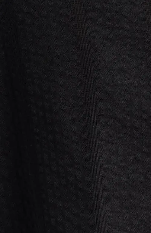 CORRIDOR Stripe Seersucker Camp Shirt - Black