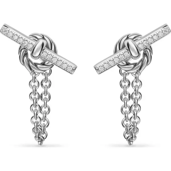 David Yurman Mercer® Petite Toggle Chain Stud Earrings - Diamond