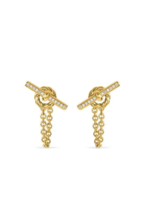 David Yurman Mercer® Petite Toggle Stud Earrings In 18k Yellow Gold With Diamonds - Diamond/ Gold