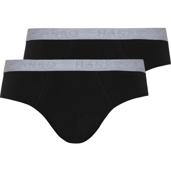 Hanro Cotton Essentials 2-pack Cotton Briefs - Black
