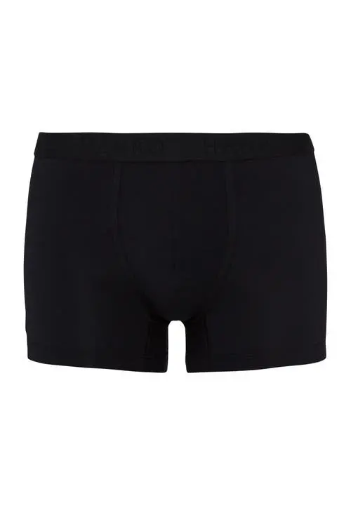 Hanro Cotton Essentials Cotton Boxer Brief - All Black