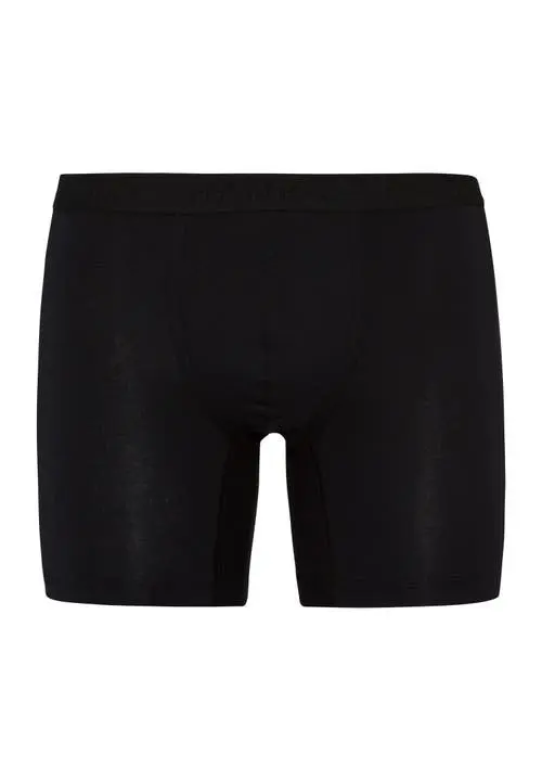 Hanro Cotton Essentials Cotton Long Boxer Brief - All Black