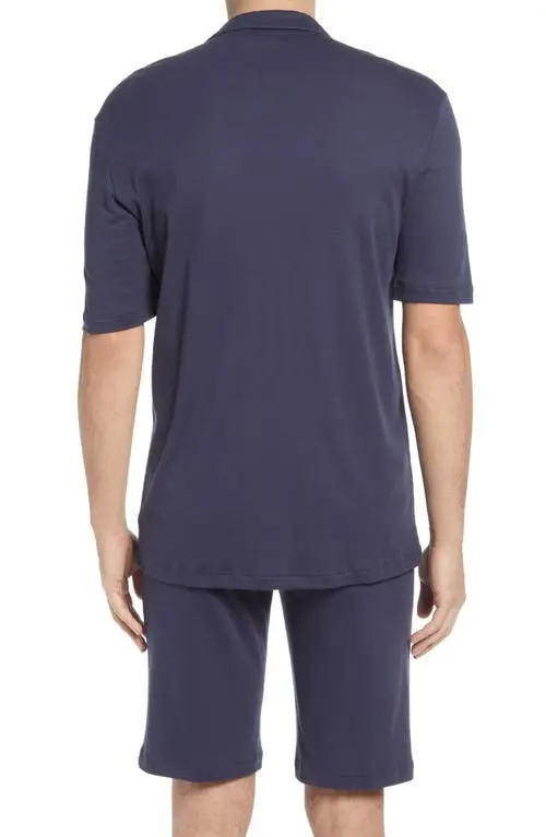 Hanro Night And Day Button Front Cotton Pajama Set - Black Iris