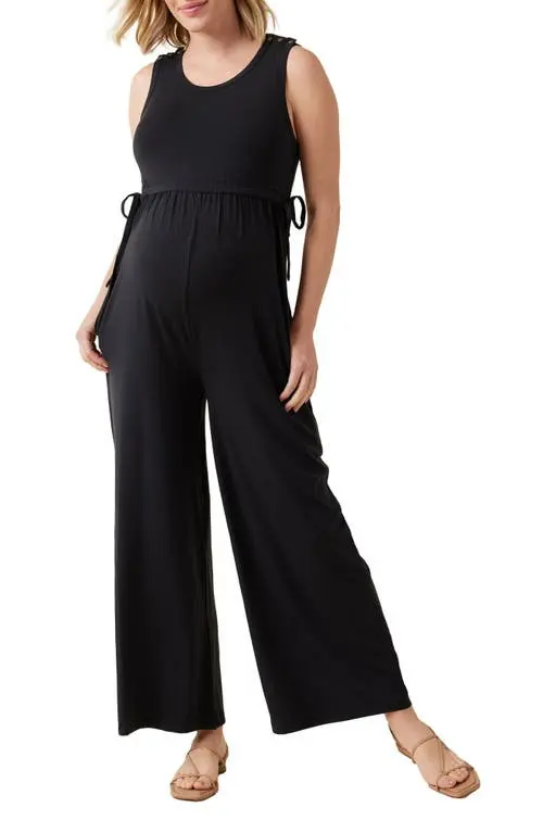 INGRID & ISABEL® Wide Leg Maternity Jumpsuit - Black