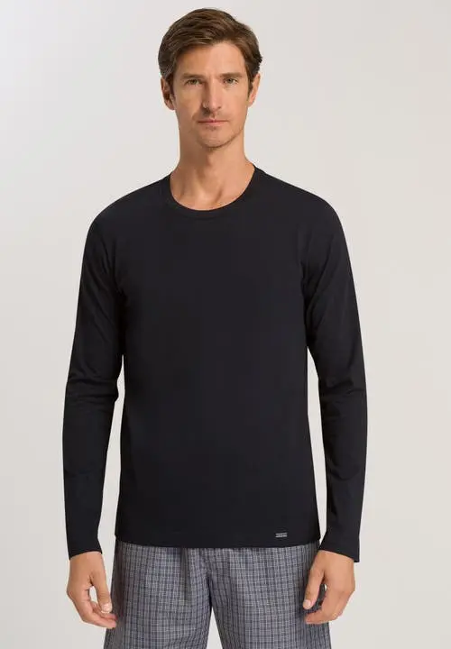 Hanro Living Cotton Crew Neck Top - Black