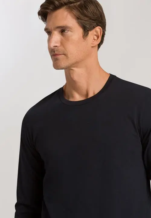 Hanro Living Cotton Crew Neck Top - Black