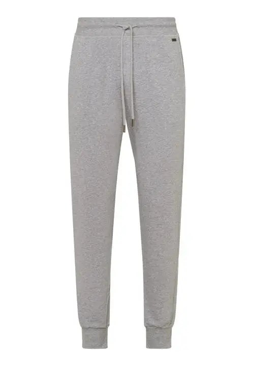Hanro Living Cotton Drawstring Lounge Pants - Grey Melange