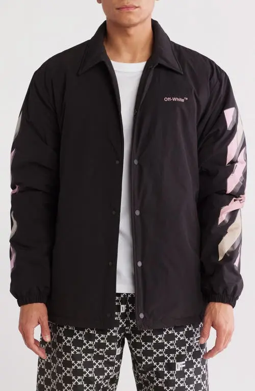 Off-White Graffiti Puppet Graphic Coach's Jacket - Black Pink