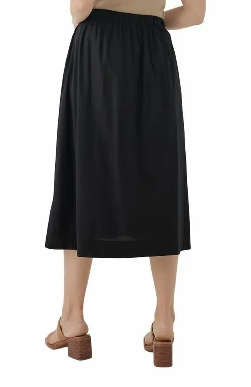 PACT Organic Cotton Lightweight Button Skirt - Black