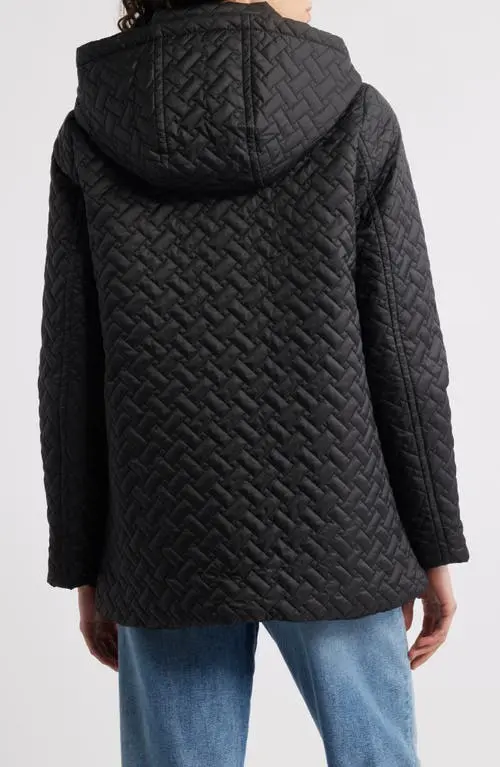 London Fog Water Resistant Quilted Jacket - Black