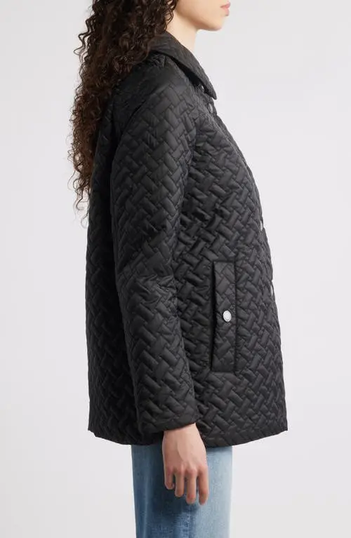 London Fog Water Resistant Quilted Jacket - Black