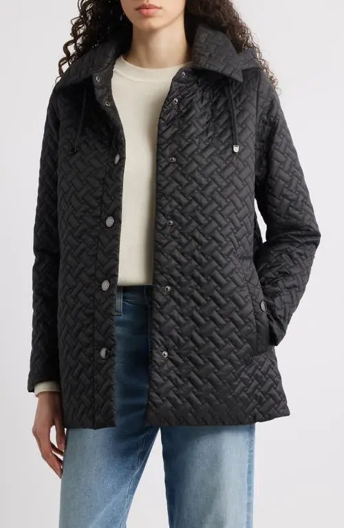 London Fog Water Resistant Quilted Jacket - Black