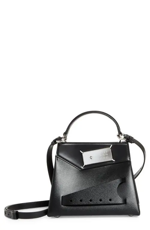 MAISON MARGIELA Small Snatched Leather Top Handle Bag - Black