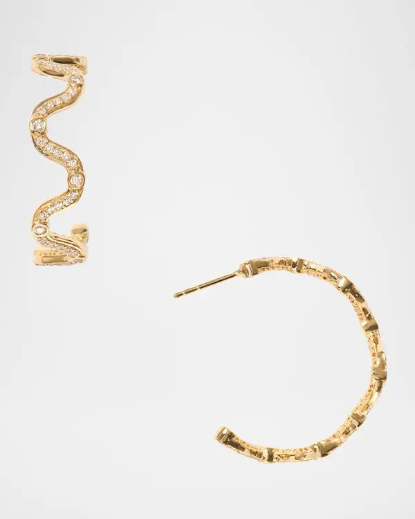 JAMIE TURNER Marina Hoop Earrings - Diamond And Gold