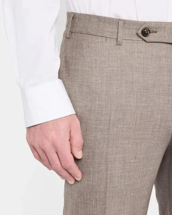 Canali Mélange Super 150's Wool Dress Pants - Tan