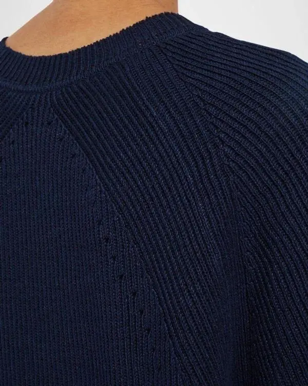 JOSEPH Ribbed Raglan-sleeve Top - Navy