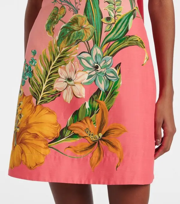 ALEMAIS Alémais Anika Floral Linen Minidress - Pink