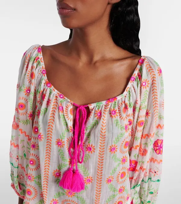 JULIET DUNN Printed Cotton Beach Dress