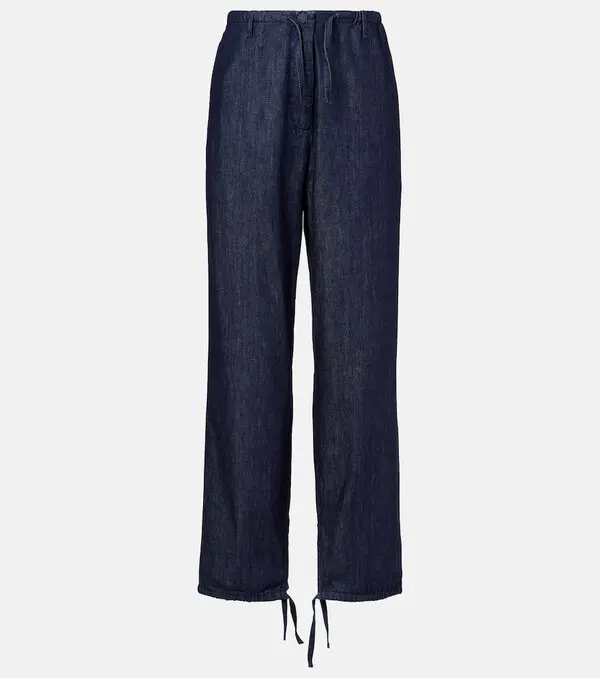 Dries Van Noten Straight Leg Denim Pants - Blue