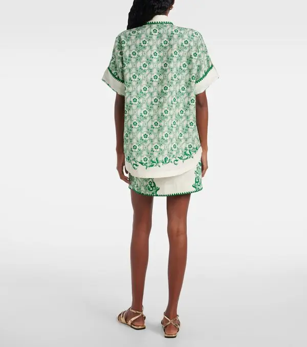 ALEMAIS Alémais Olive Printed Shirt - White