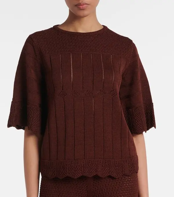 ERES Rêverie Open-knit Top - Red