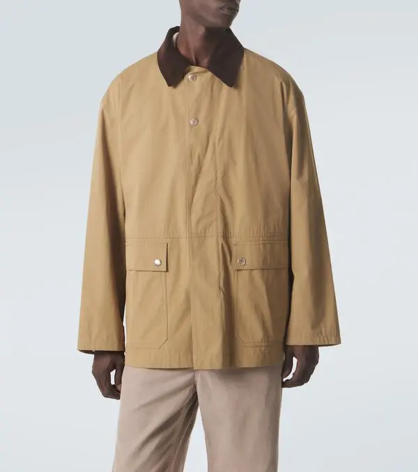 THE ROW Frank Corduroy-trimmed Cotton Jacket - Brown