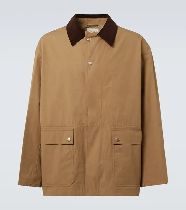 THE ROW Frank Corduroy-trimmed Cotton Jacket - Brown