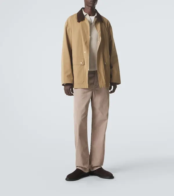 THE ROW Frank Corduroy-trimmed Cotton Jacket - Brown