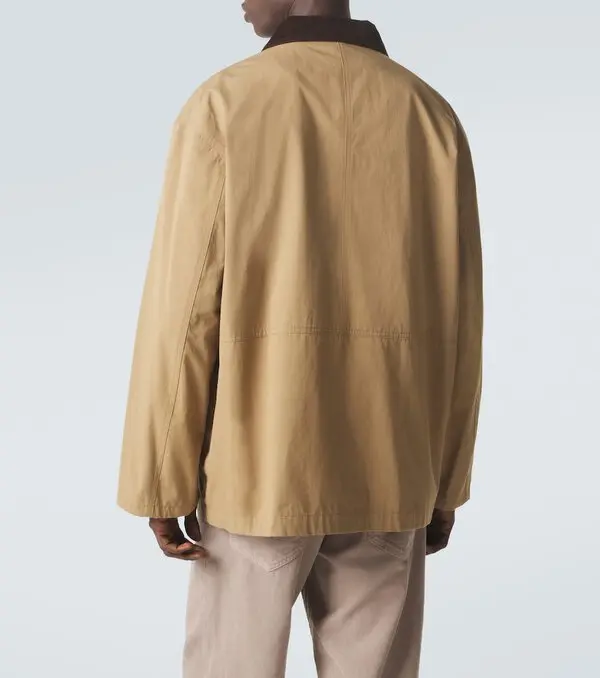 THE ROW Frank Corduroy-trimmed Cotton Jacket - Brown