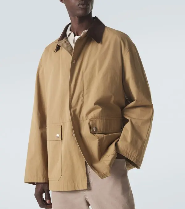 THE ROW Frank Corduroy-trimmed Cotton Jacket - Brown