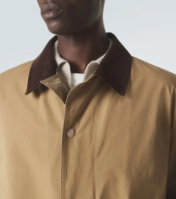 THE ROW Frank Corduroy-trimmed Cotton Jacket - Brown