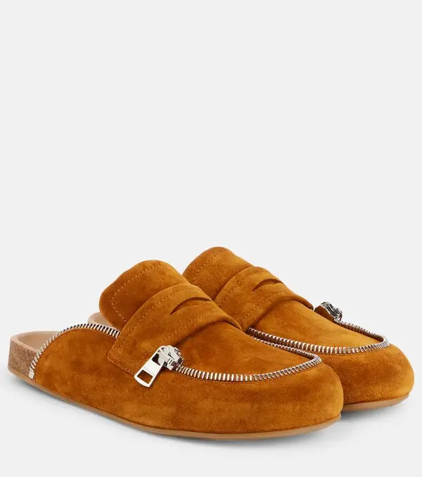 JW Anderson Biker Suede Mules - Brown