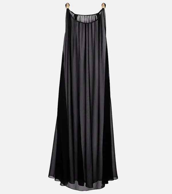 ADRIANA DEGREAS Holiday Embellished Maxi Dress - Black